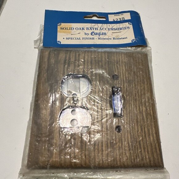 Gaylan | Accents | Vintage Nos Solid Oak Outlet Covers Combo Switch ...